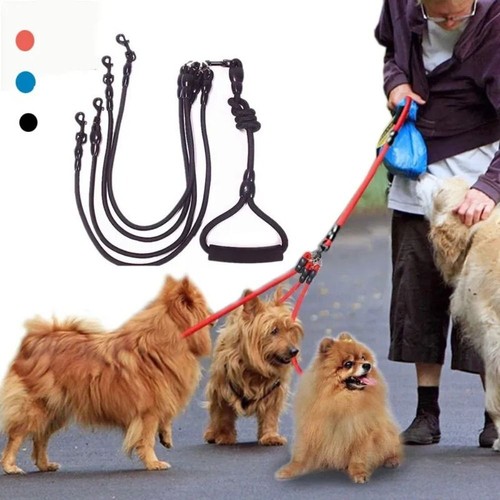 Pets Dog Puppy Training Correction Leash Dog Lead Slip 2/3/4 Way Nylon ...