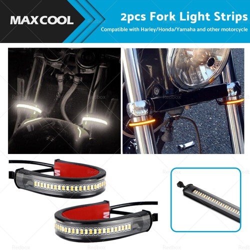 2X LED Universal Motorcycle Fork Turn Signal Indicator Blinker Amber ...