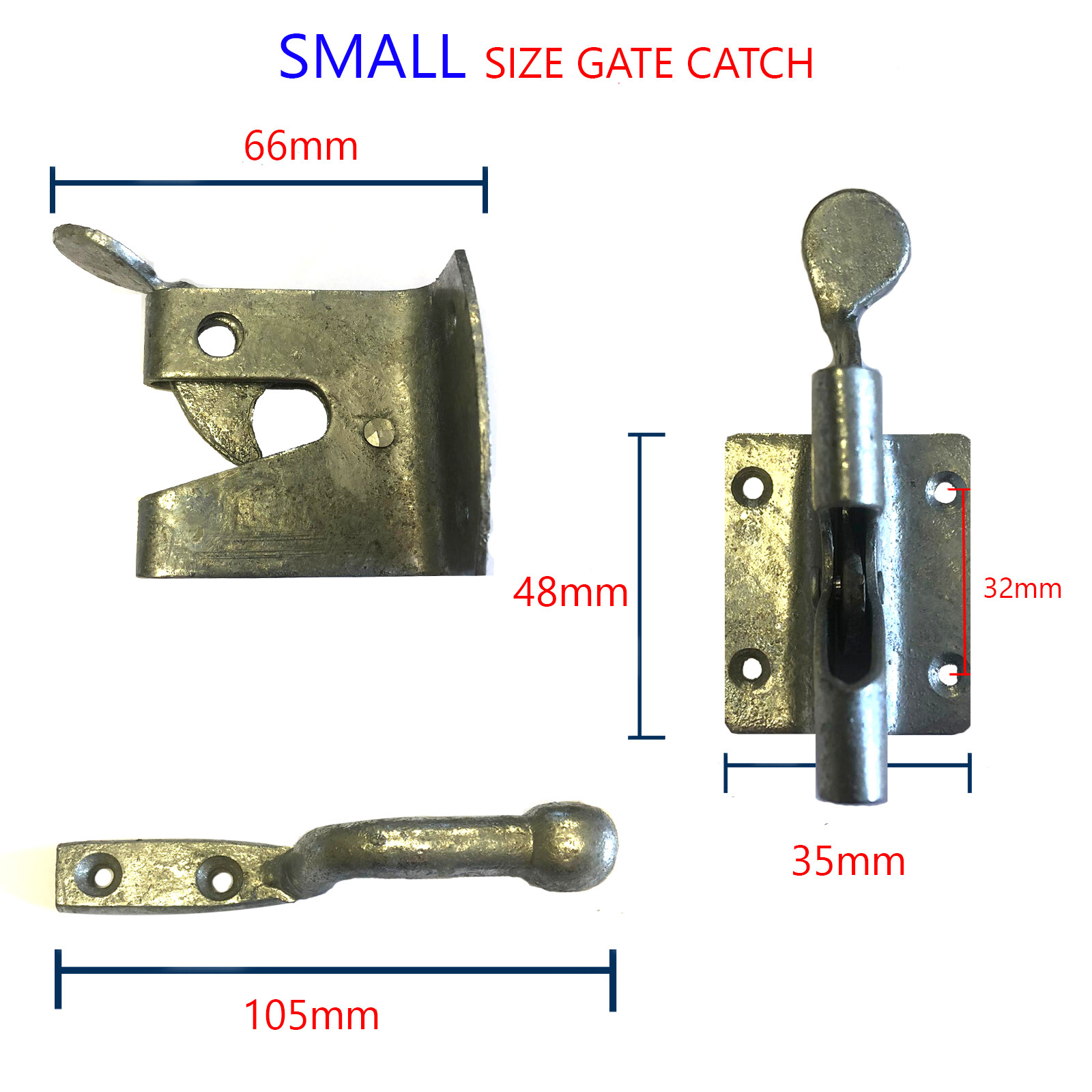 2 x Auto Gate Latch Catch Garden Yard Gates Door Lock With Screws Small ...