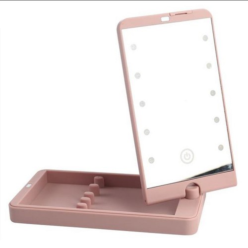 Portable Folding Makeup Compact Mirror Cosmetic Pocket with 10 LED ...