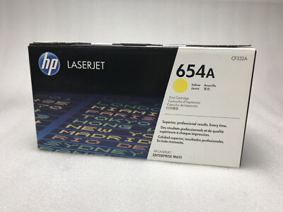 New Open Box Genuine HP 654A CF332A Yellow Print Toner Cartridge ...