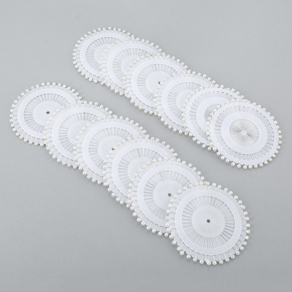 40/480Pcs 35mm PEARL WHITE HEAD DRESSMAKING CRAFT PINS Corsage Sewing ...
