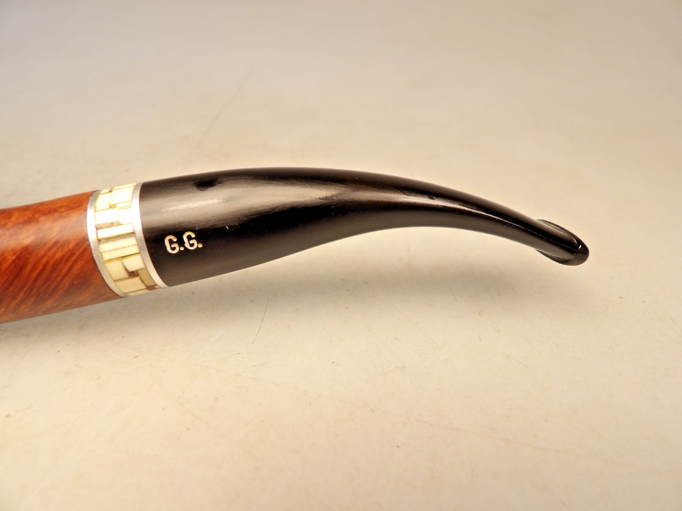 Golden Gate GG San Fransico USA Strt Grain Briar Pipe Vulcanite Rubber ...