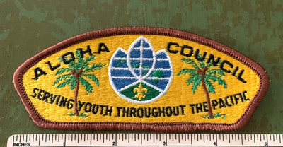 Vintage ALOHA COUNCIL Boy Scout Shoulder Strip PATCH BSA HawaII ...