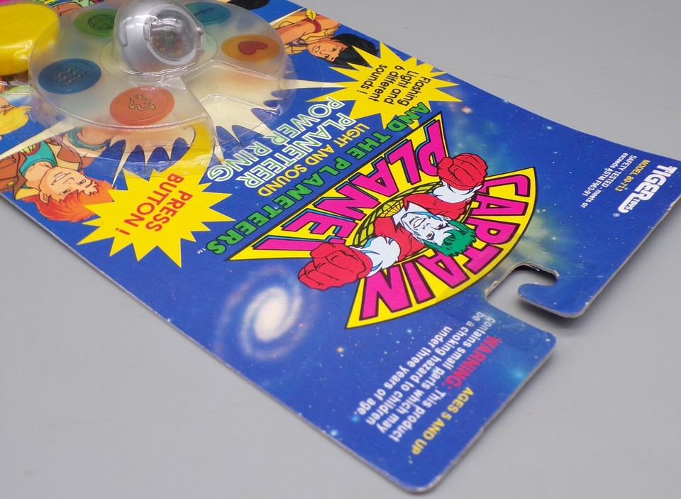 1994 vintage CAPTAIN PLANET Power Ring Silver Planeteer Tiger Toys MOC ...