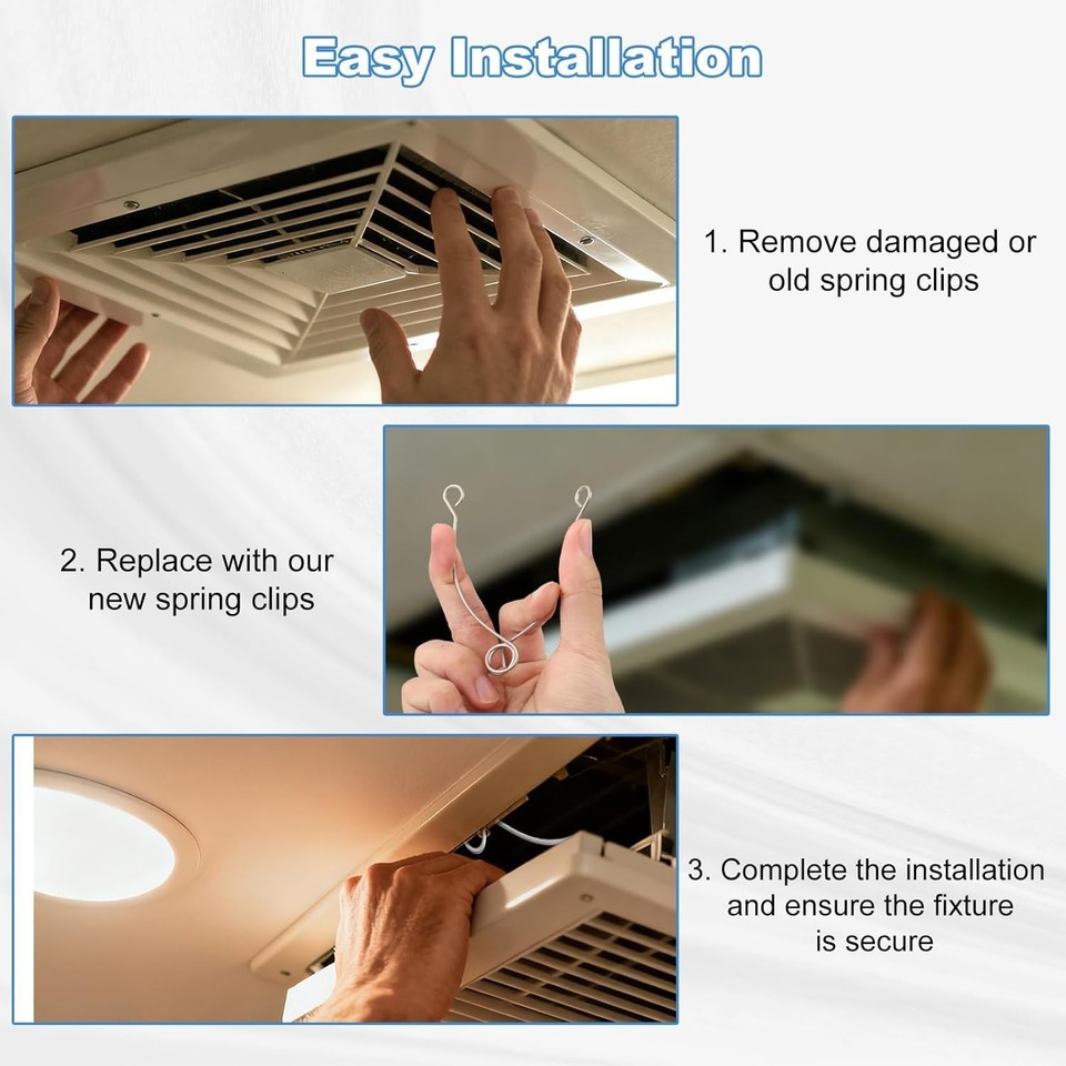 4-Pack Stainless Steel Fan Spring Clips for Broan Nutone Bathroom ...