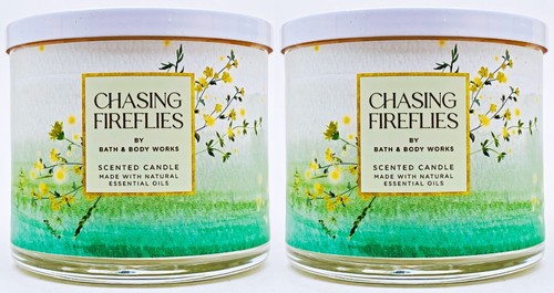 2 Bath & Body Works CHASING FIREFLIES Large 3-Wick Scented Candle 14.5 ...