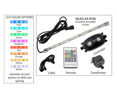 11" LED Color Controllable Light Strip for Waterfall Weir ProEco Pond ...