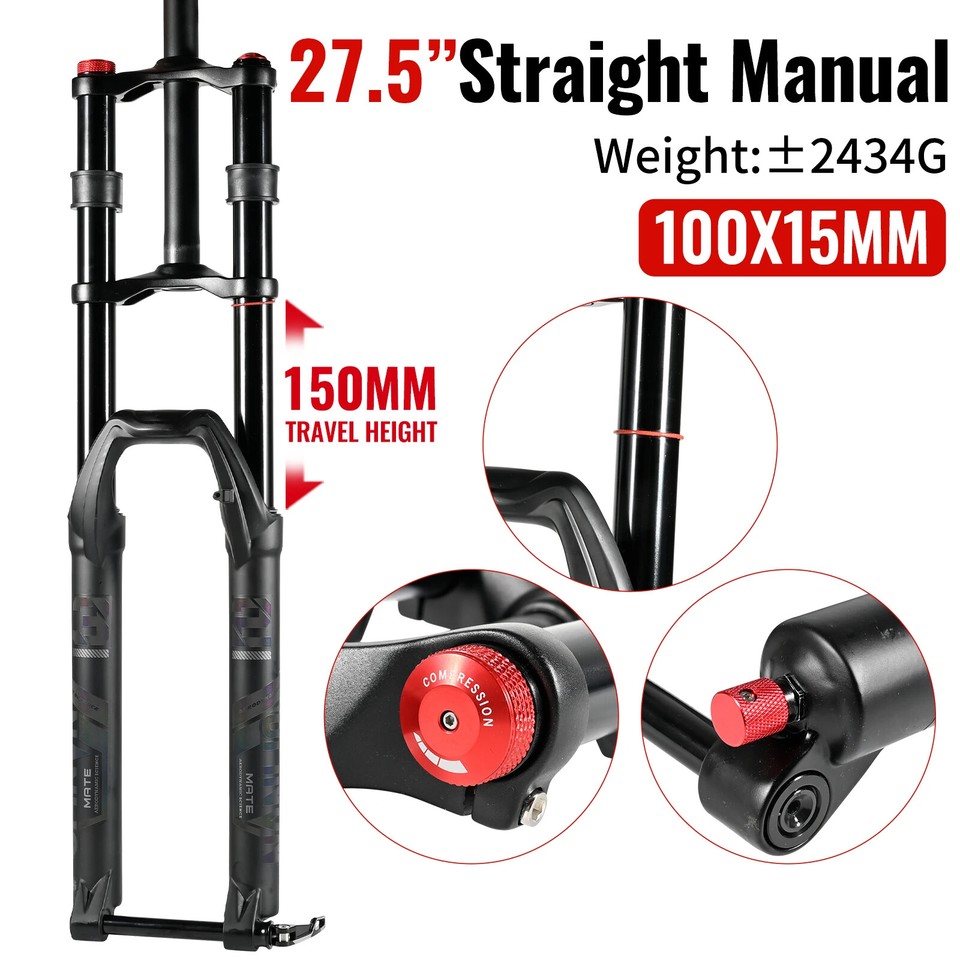 150mm Travel Snow MTB E-bike Air Suspension Bike Fork Double Shoulder ...
