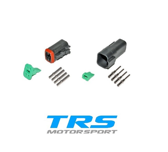 Deutsch DT 4 Pin Black Plug Connector Kit 16-20 GA Solid Contacts Best ...