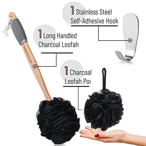 Slick Loofah With Handle Loofah Back Scrubber Back Loofah Loofah Brush ...