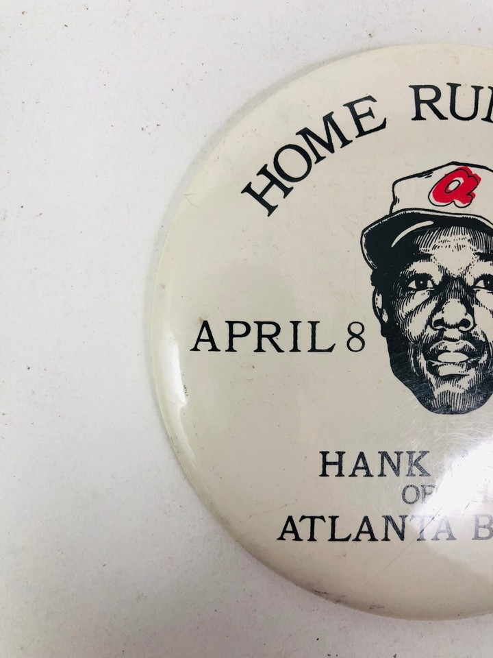 HANK AARON ATLANTA BRAVES VINTAGE 1974 HOME RUN KING BUTTON | eBay