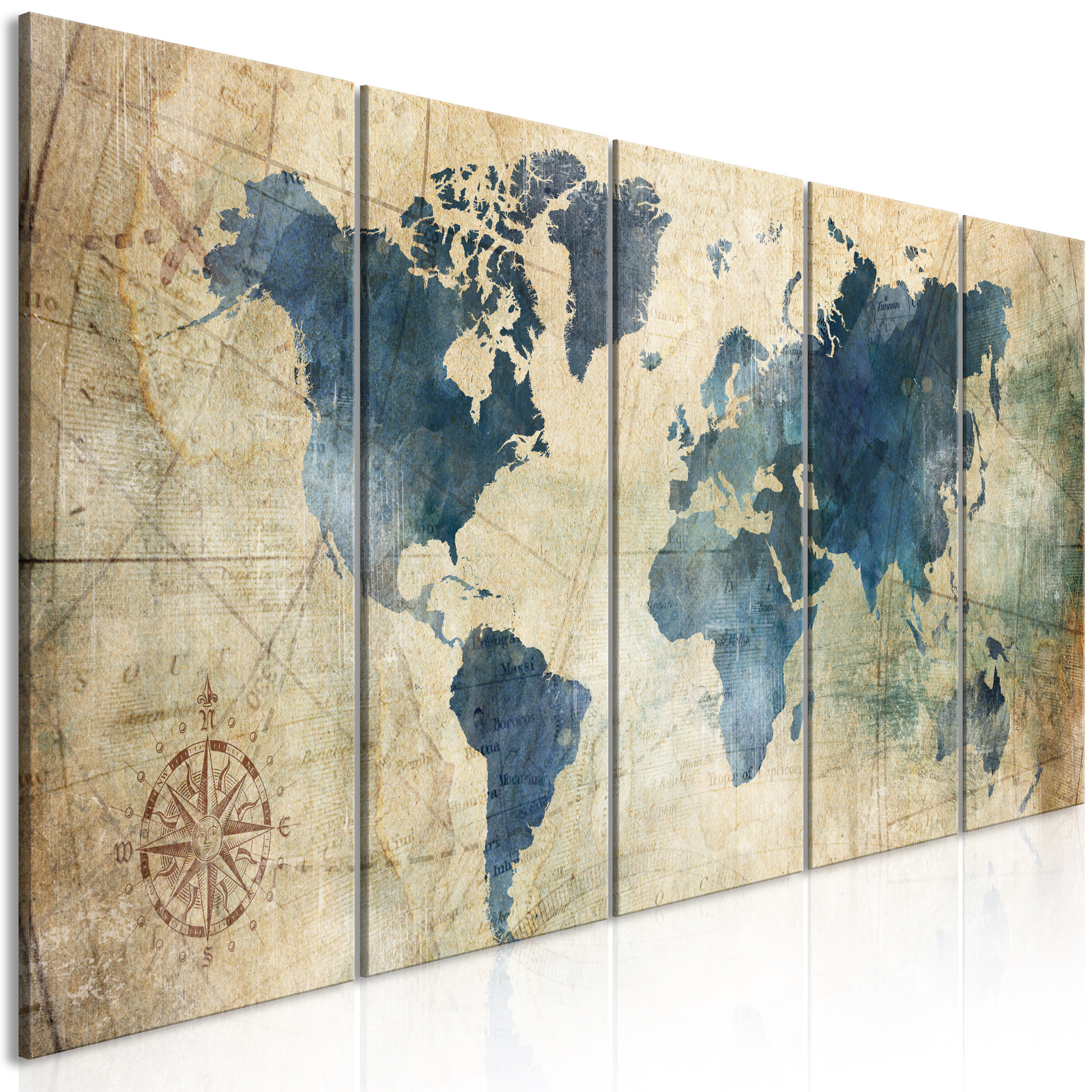 WORLD MAP Canvas Wall Art Framed Print Picure Photo k-A-0415-b-m | eBay