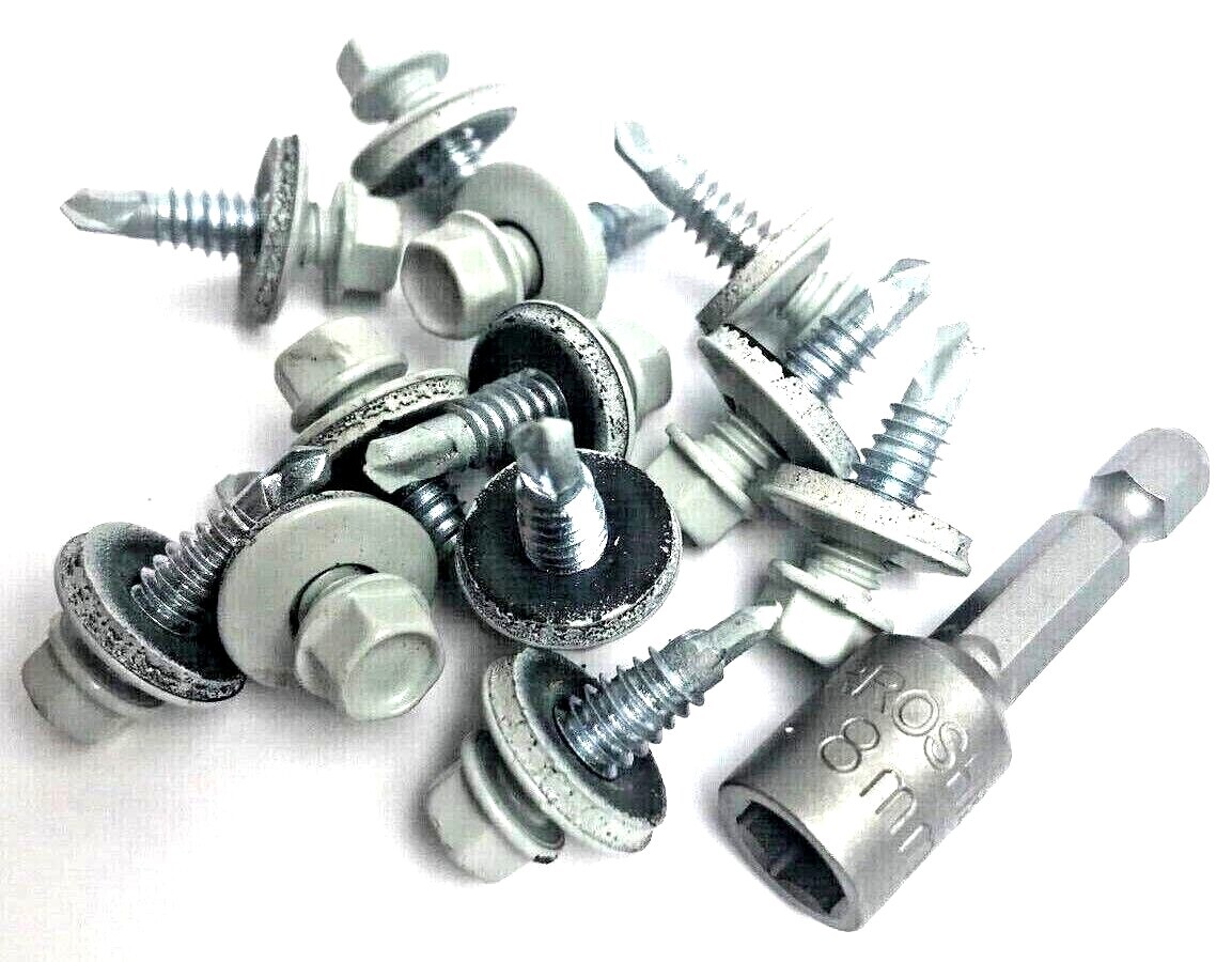 22MM STITCHER TEK SCREWS GOOSEWING GREY ROOFING BOLTS FIX CORRUGATED ...