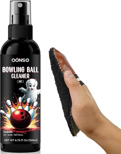 Bowling Ball Cleaner Spray +Towel Removes Oil Stains Scuffs Enhances ...