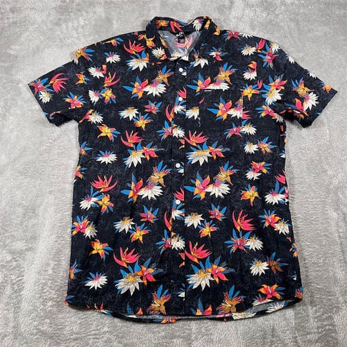 Volcom Men's Floral Short Sleeve Button-Up Shirt Multicolor Size Large ...