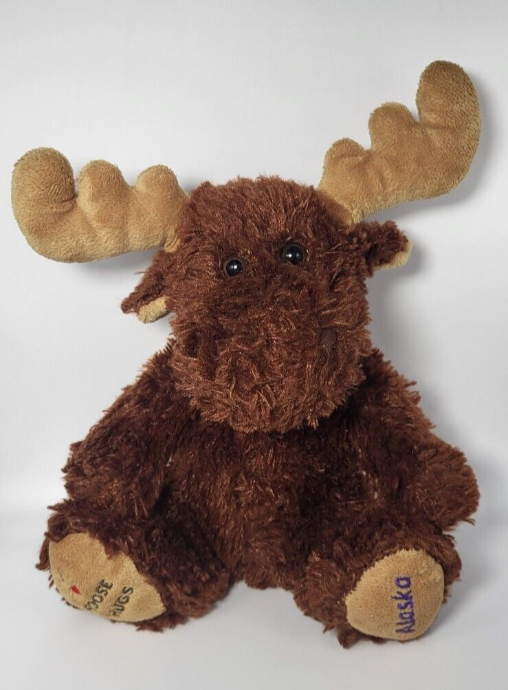 Stuffed Animal Alaskan Moose "I Love Moose Hugs" Plush 9" Brown | eBay