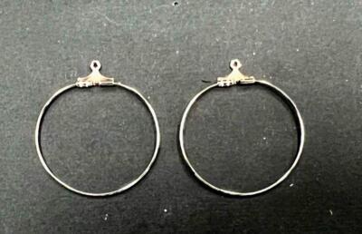 Bulk 6pcs Hoop Wire Earring Component Nickel Plated Size 30mm Opens to ...