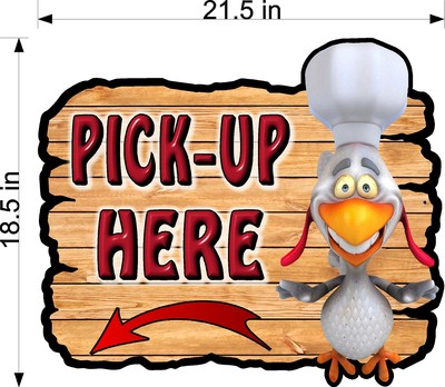 NEW CHEF CHICKEN DIECUT PLEXIGLASS SIGN PICK UP ORDER HERE RESTAURANT ...