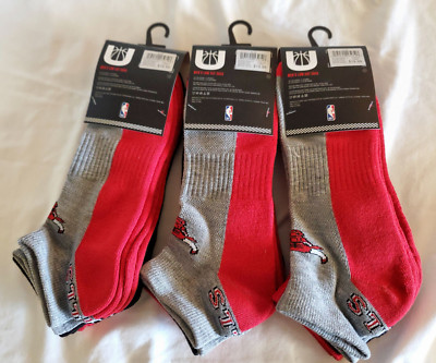 NBA Socks Chicago Bulls 3-3 Packs Mens Low Cut Size 6-12 NEW 9 Socks ...