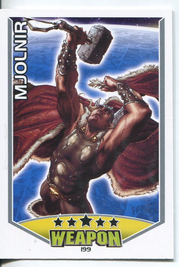 Marvel Hero Attax Series 1 Base Card #199 Mjolnir [Thor] | eBay UK