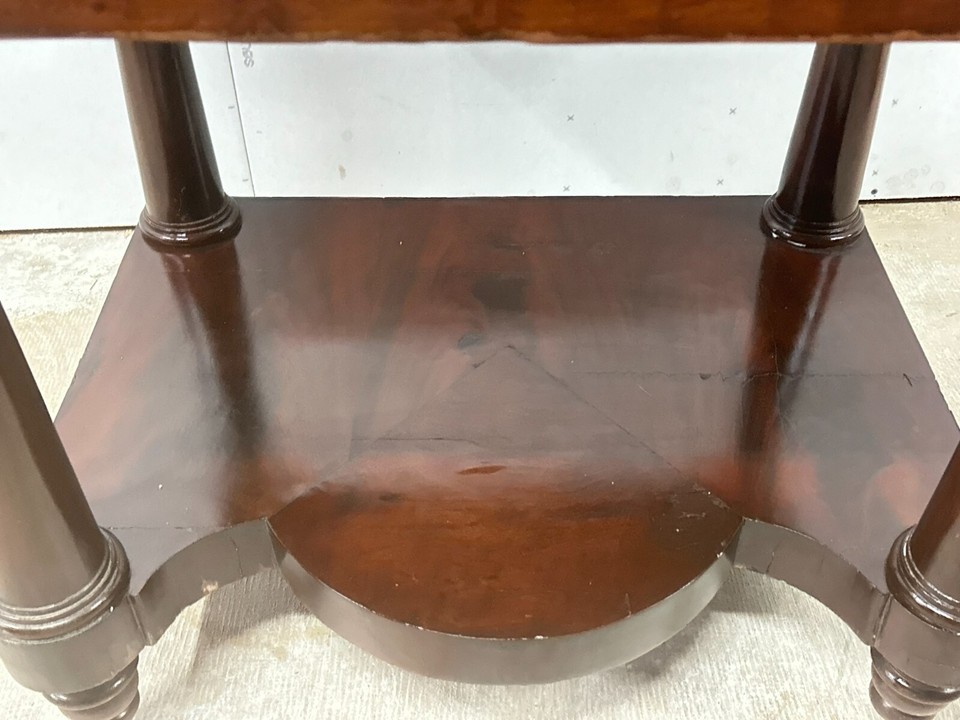 Antique NY Empire classical mixing table 1830 marble top stand mahogany ...