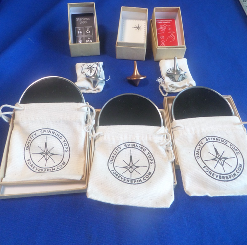 FOREVER SPIN TOPS SET OF 3 ( 2 STAINLESS STEEL ,1 COPPER) | eBay