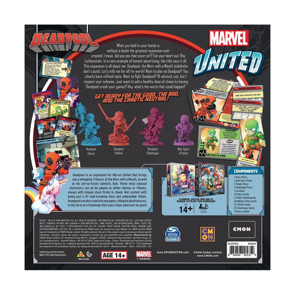 CMON Marvel United Deadpool Expansion | Tabletop Miniatures Game ...