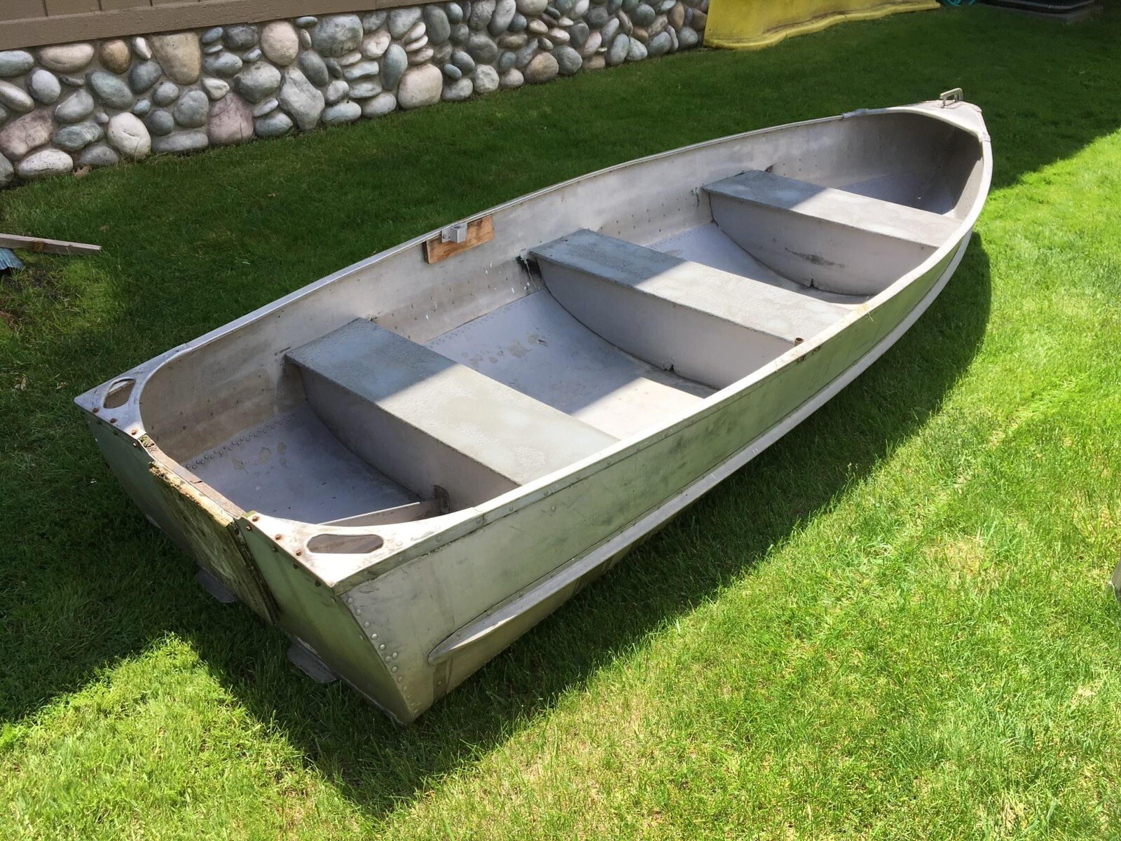 1956 Feather Craft Cartopper Sq. end pulling Fishing Out Board boat ...
