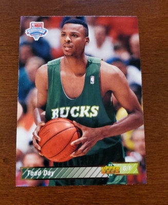1992 1993 Todd Day Upper Deck Rookie Card DBA Draft Milwaukee Bucks #20 ...