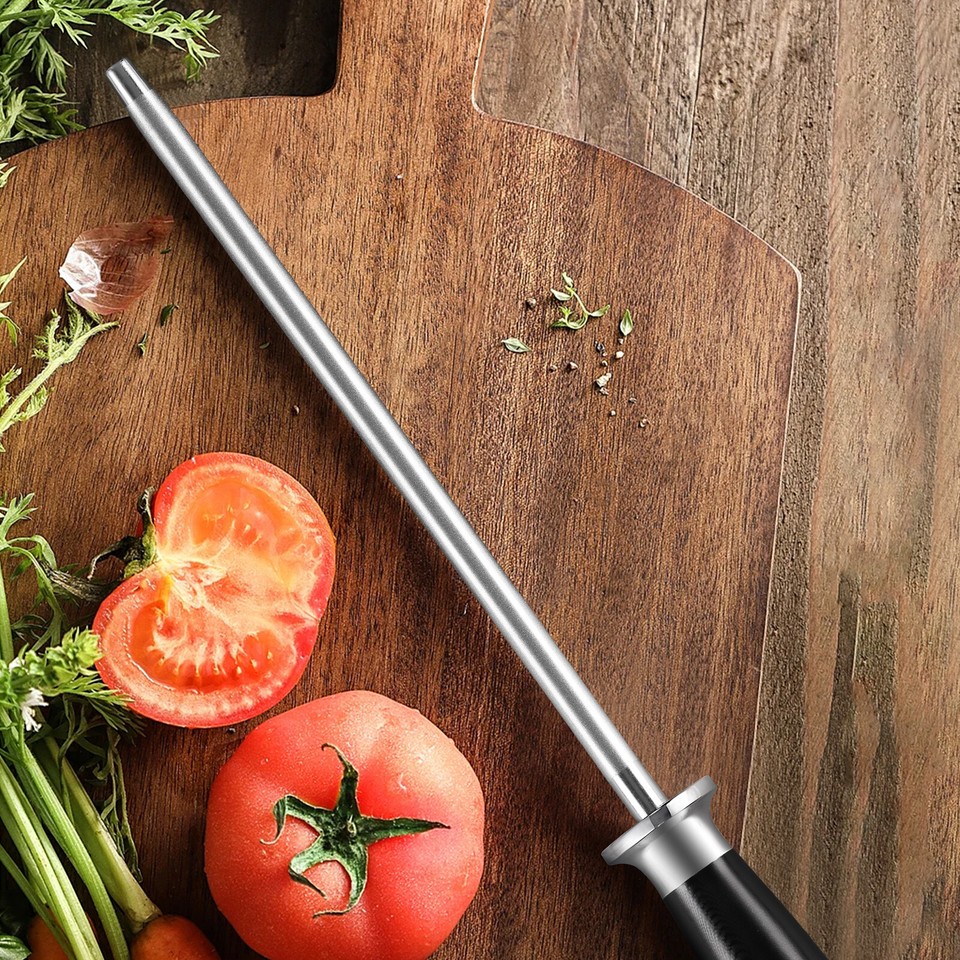 TURWHO 9inch Diamond Sharpener Rod Kitchen Chef Knife Sharpening Stick ...