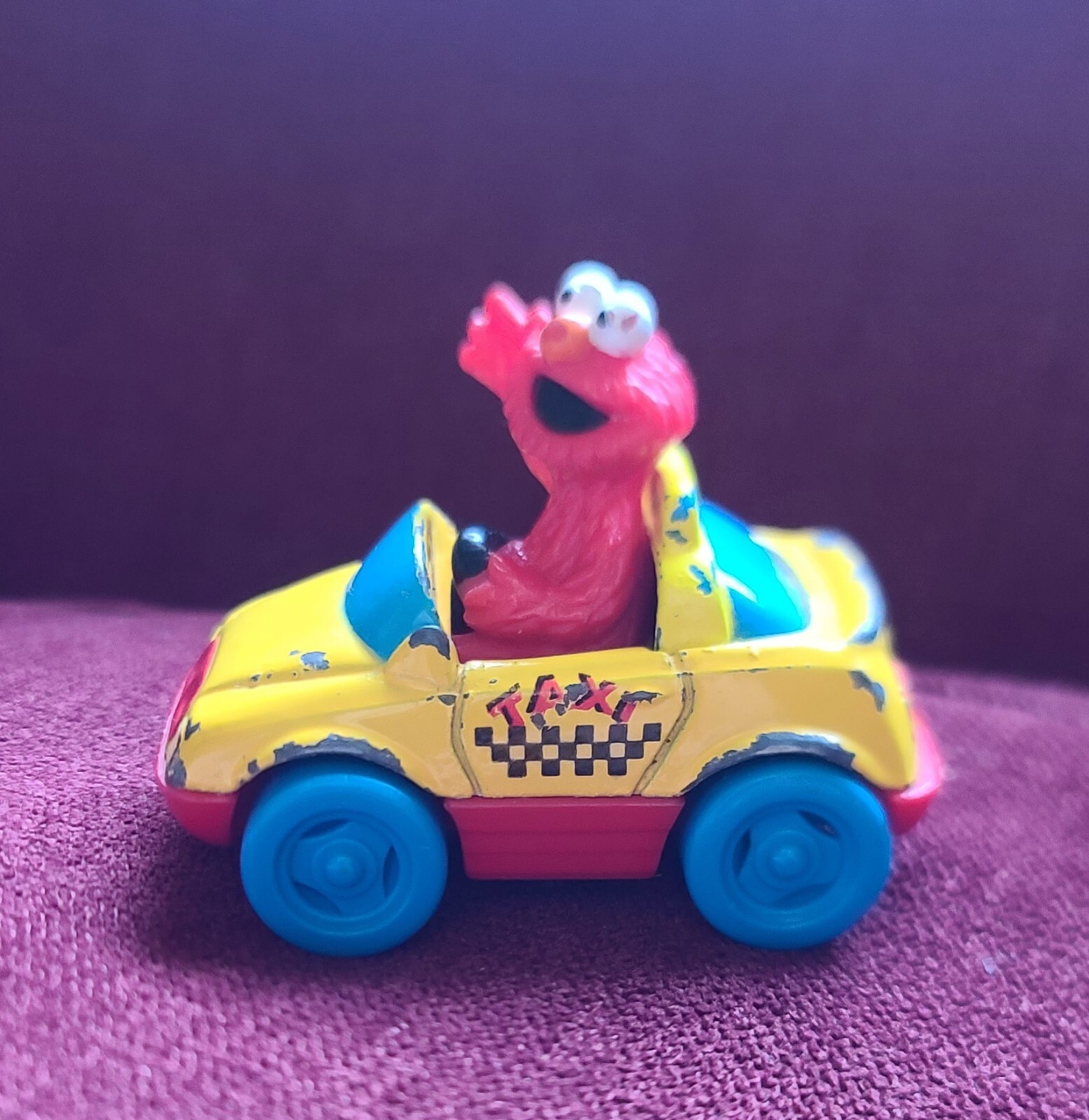 1996 Vintage Sesame Street Elmo's Taxi Cab Die Cast Vehicle Tyco ...