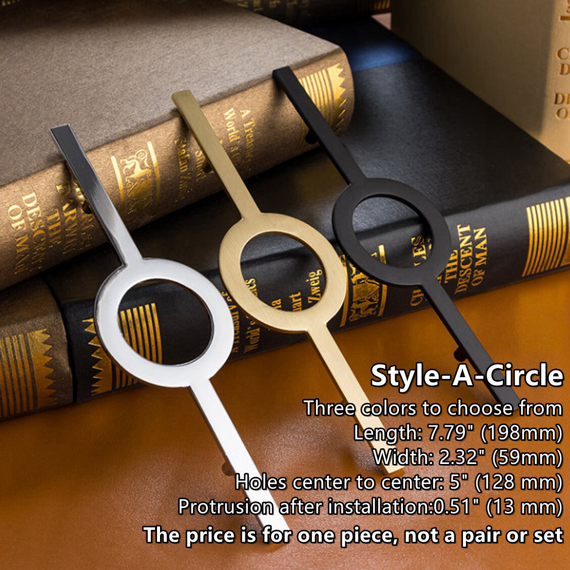 Gold Brass Circle Drawer Pulls Handles Semi-circle Wardrobe Cabinet ...