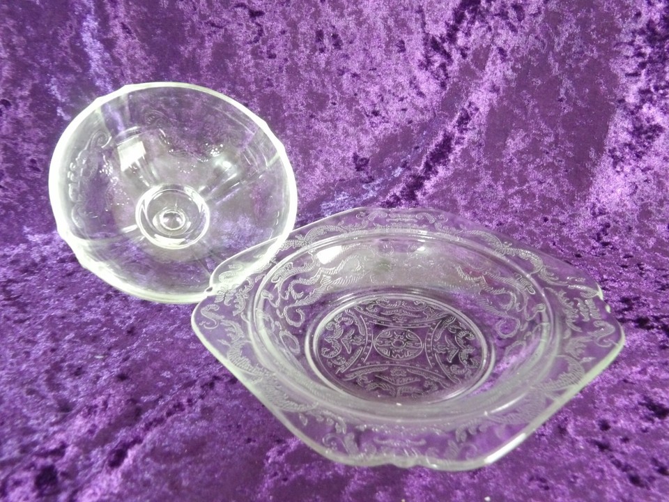 VTG Federal Clear Glass Madrid Pattern Butter/Cheese Dome Dish | eBay