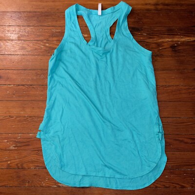 Womens Fabletics Green Athletic Racerback High Low Tank Top Size Large ...
