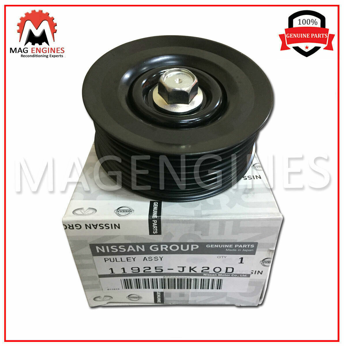 11925-JK20D GENUINE OEM IDLER PULLEY ASSY FOR 370Z INFINITI Q50 Q60 ...