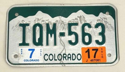 2000's Colorado Motorcycle License Plate- IQM-563 -Green/White-USA-Bike ...