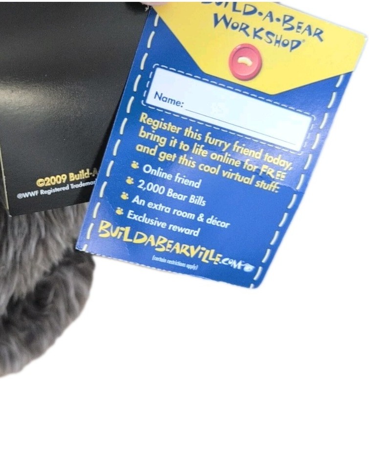 BAB Build-A-Bear Workshop WWF Gray Wolf Plush 15" 2009 Collectibear ...