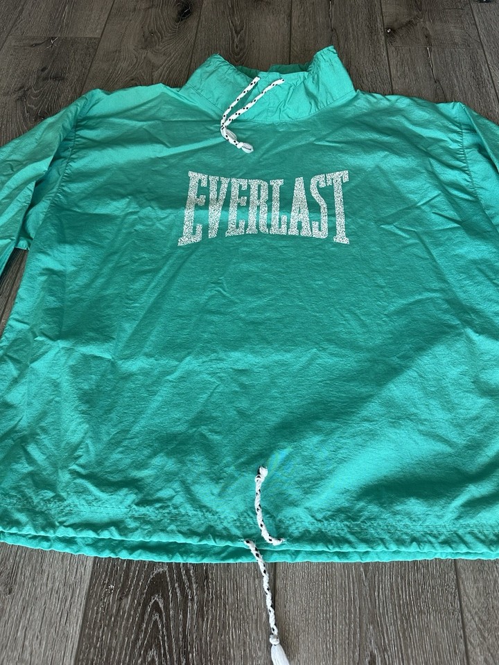 Vintage 80s EVERLAST Boxing Windbreaker Pullover Jacket Large USA Made ...