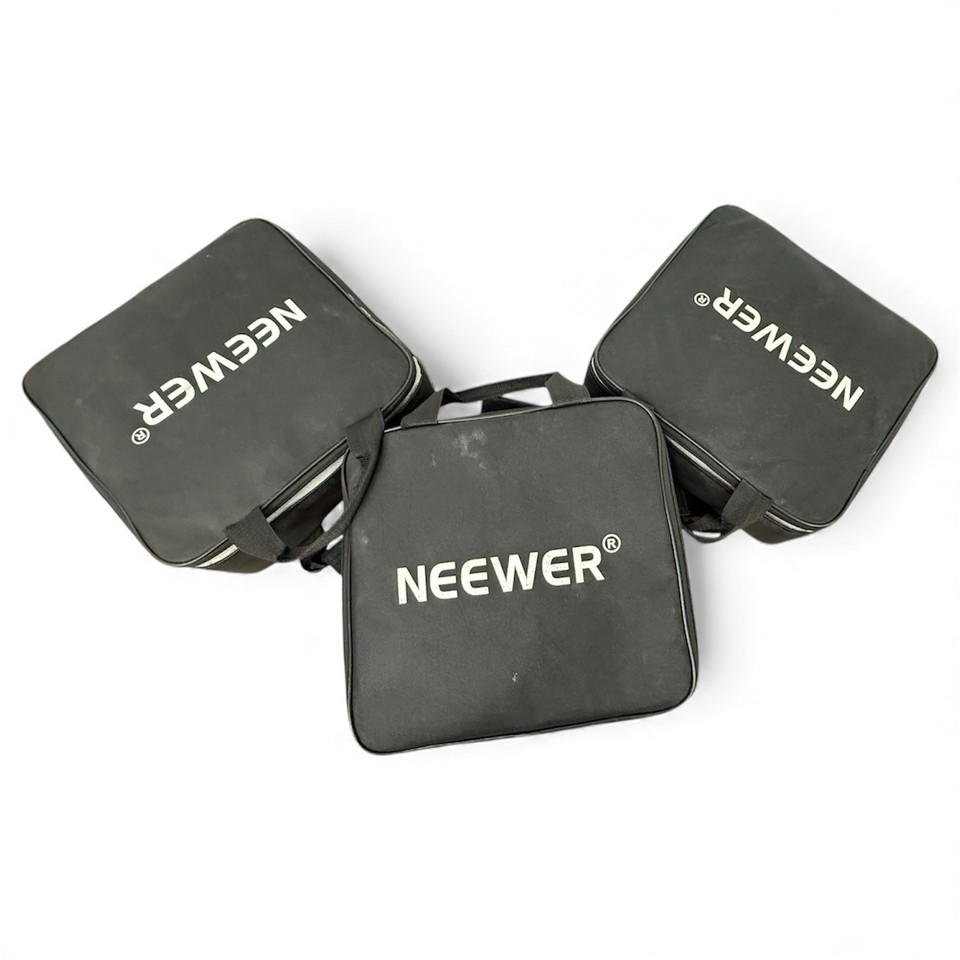 3 Pack Neewer LED Video Light Kit w/ Batteries & Carry Bags – NP-F550 ...