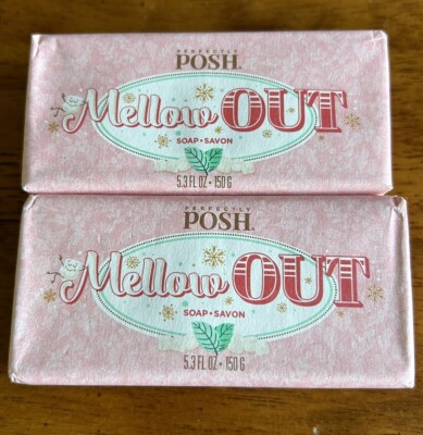 Perfectly Posh 2-Soap Bars Mellow Out Peppermint Swirl & Marshmallow | eBay