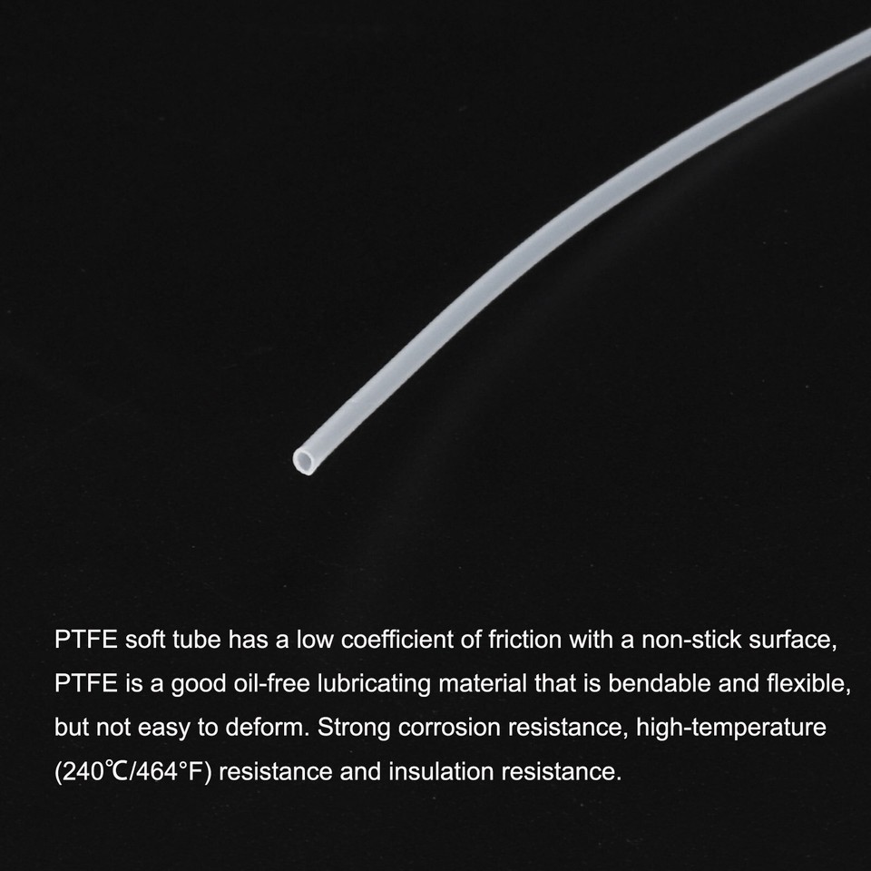 PTFE Tubing Hose 5ft Long, 1mmID 2mmOD 70D Printer Hose White for ...
