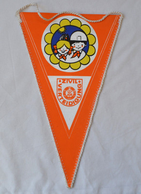 Civil Defense German vintage pennant East Germany GDR DDR banner ...