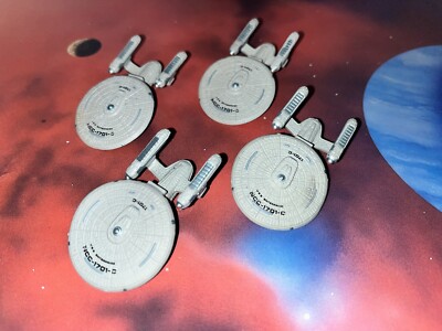 Star Trek Micro Machines Lot USS Enterprise 1701-C TNG X4 Space Ship ...