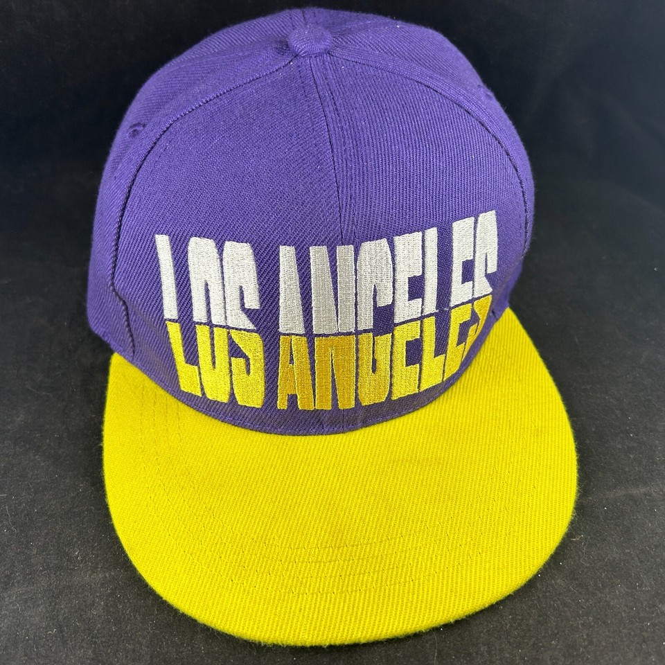 LOS ANGELES PURPLE YELLOW SNAPBACK HAT MADE EXCLUSIVELY FOR SIX FLAGS ...