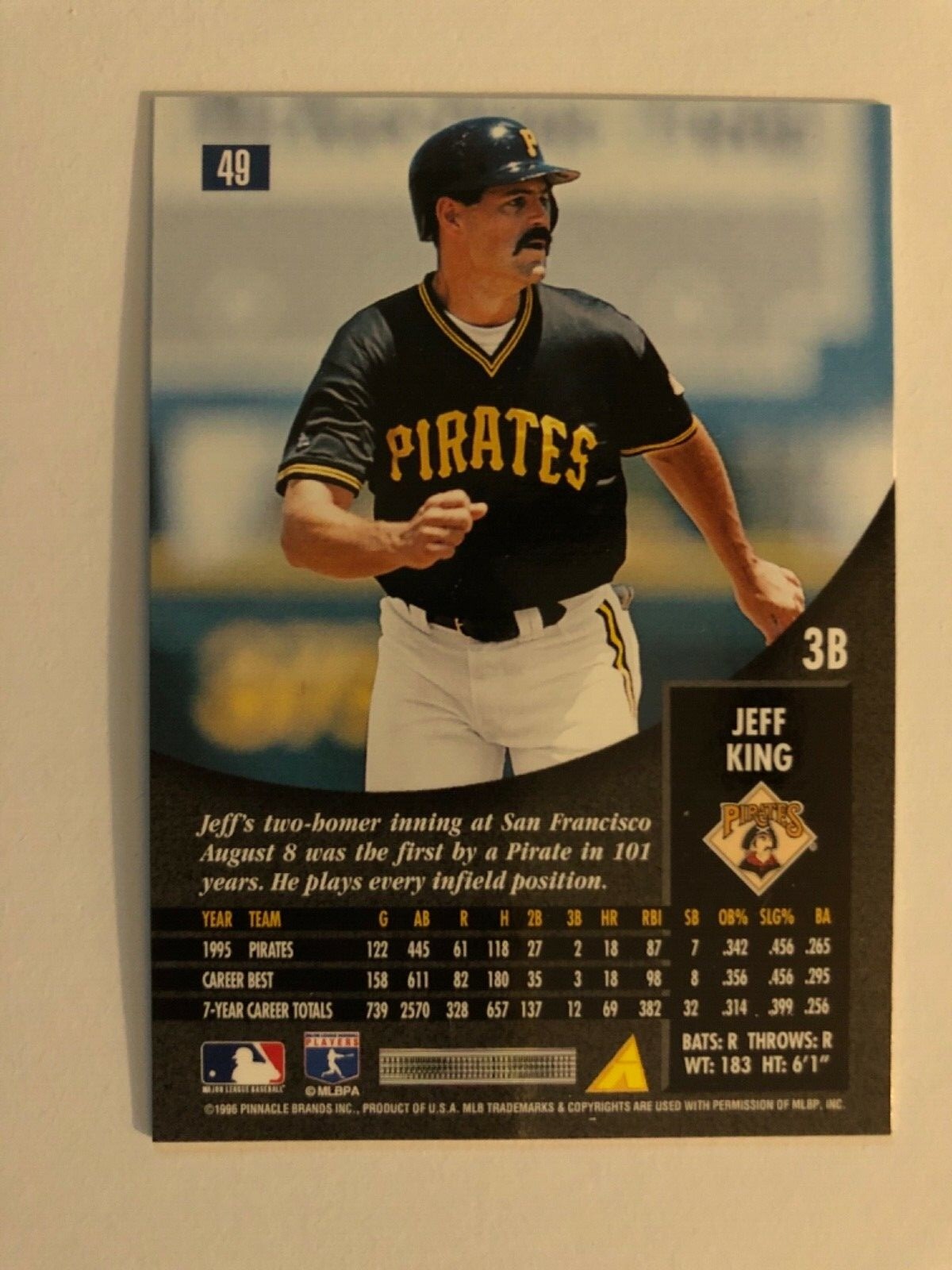 1996 Pinnacle #49 Pirates Jeff King Baseball Card | eBay
