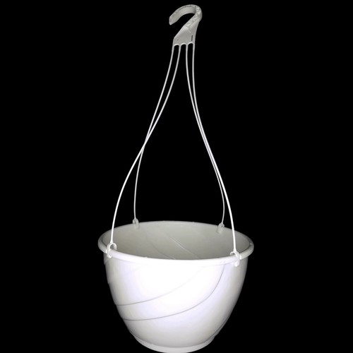12" WHITE Plastic Hanging Baskets {Set of 10} - DECO SWIRL | eBay