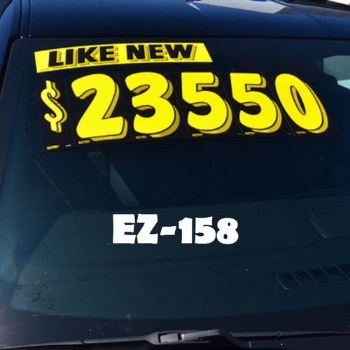Car Dealer Window Stickers 7 1/2 Inch Numbers Yellow and Black 12 Packs ...