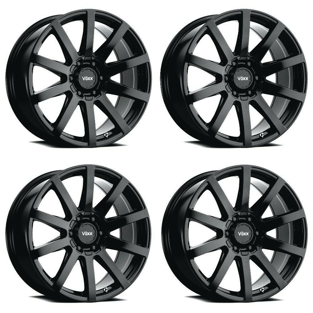 Set 4 22" Voxx Vento Gloss Black Wheels 22x9 6x135 6x5.5 30mm Rims | eBay