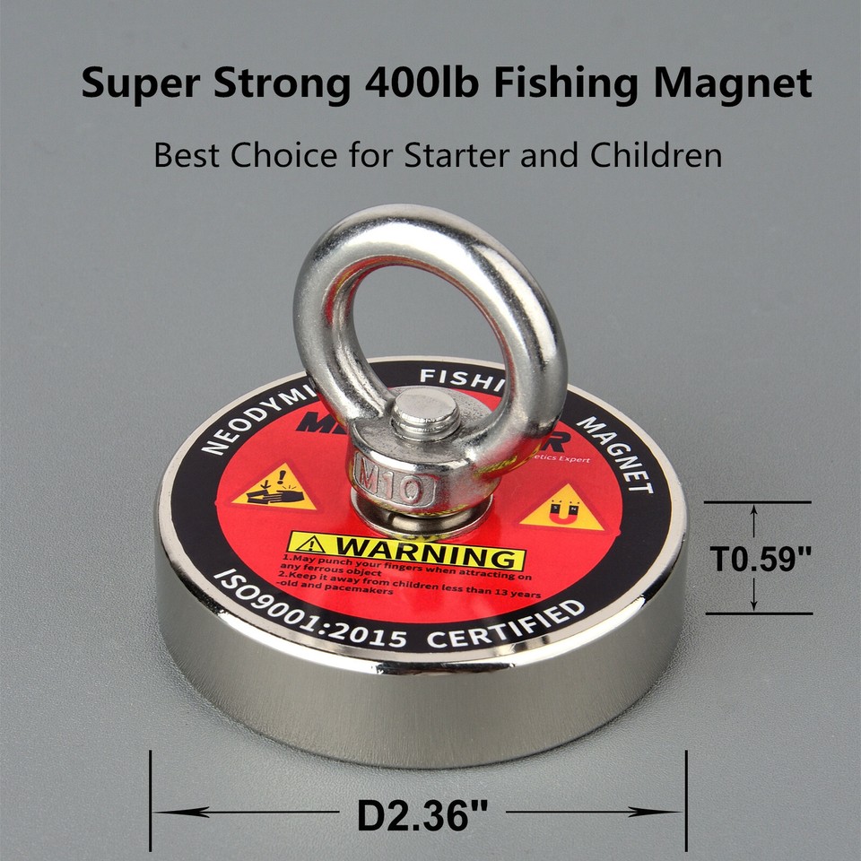 Strong Fishing Magnet Kit 400lb N52 Magnetic Metal Treasure Hunt 20M ...